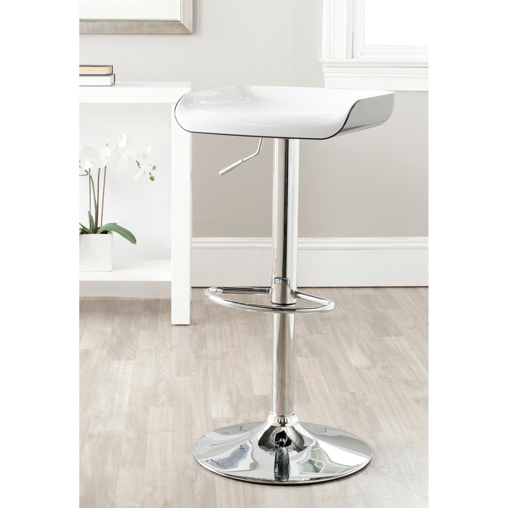 White Black Adjustable 24 32 inch Bar Stool 16.1 x 16.1 x 24.8 Fusion Home