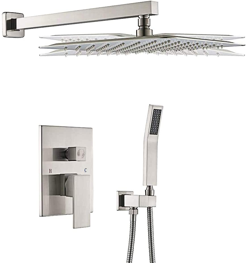 12-inch Brushed Nickel Shower System - Fusion Home